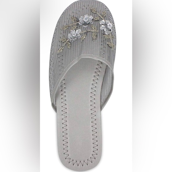 P&W | Shoes | New Womens Floral Beaded Mesh Slippers Chinese Slip On ...